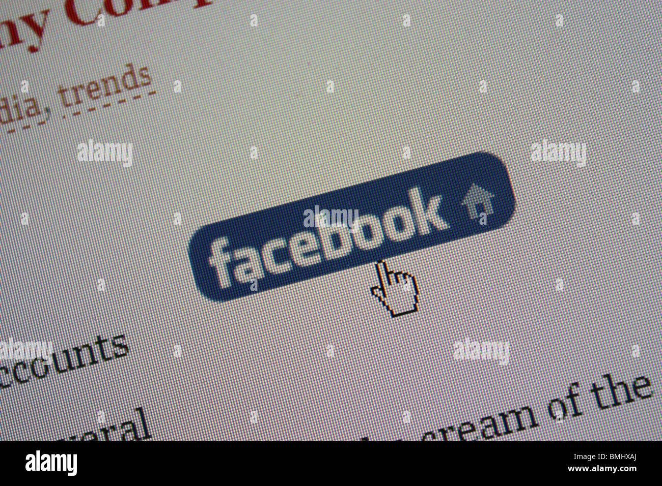 mouse pointer click facebook link Stock Photo - Alamy