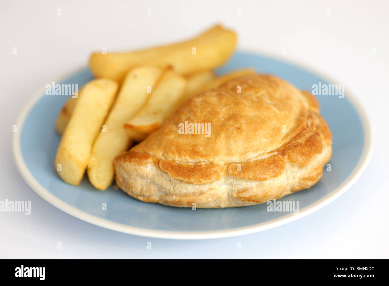 Cornish Pasty with Chips Stock Photo - Alamy