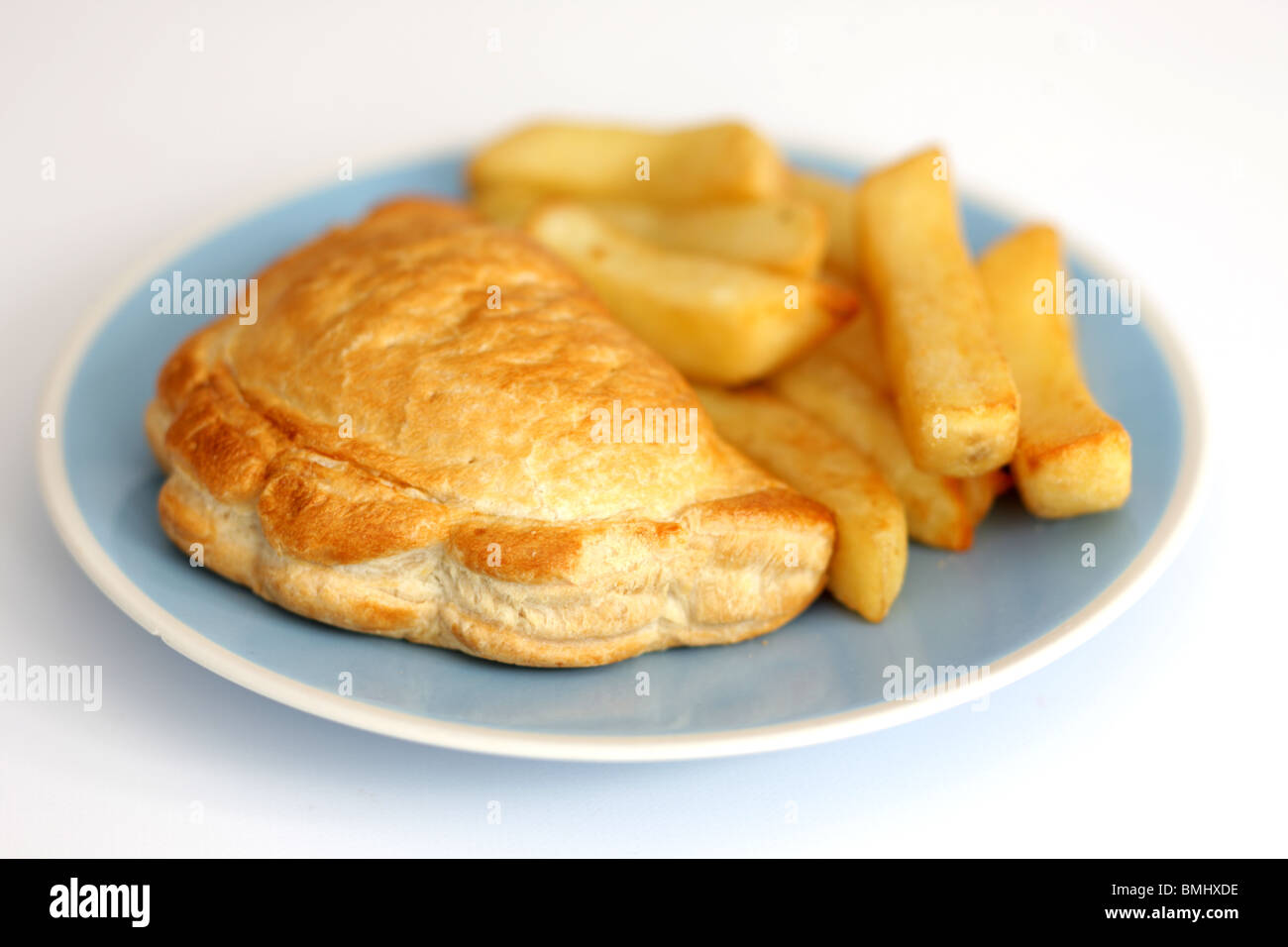 Cornish Pasty with Chips Stock Photo - Alamy