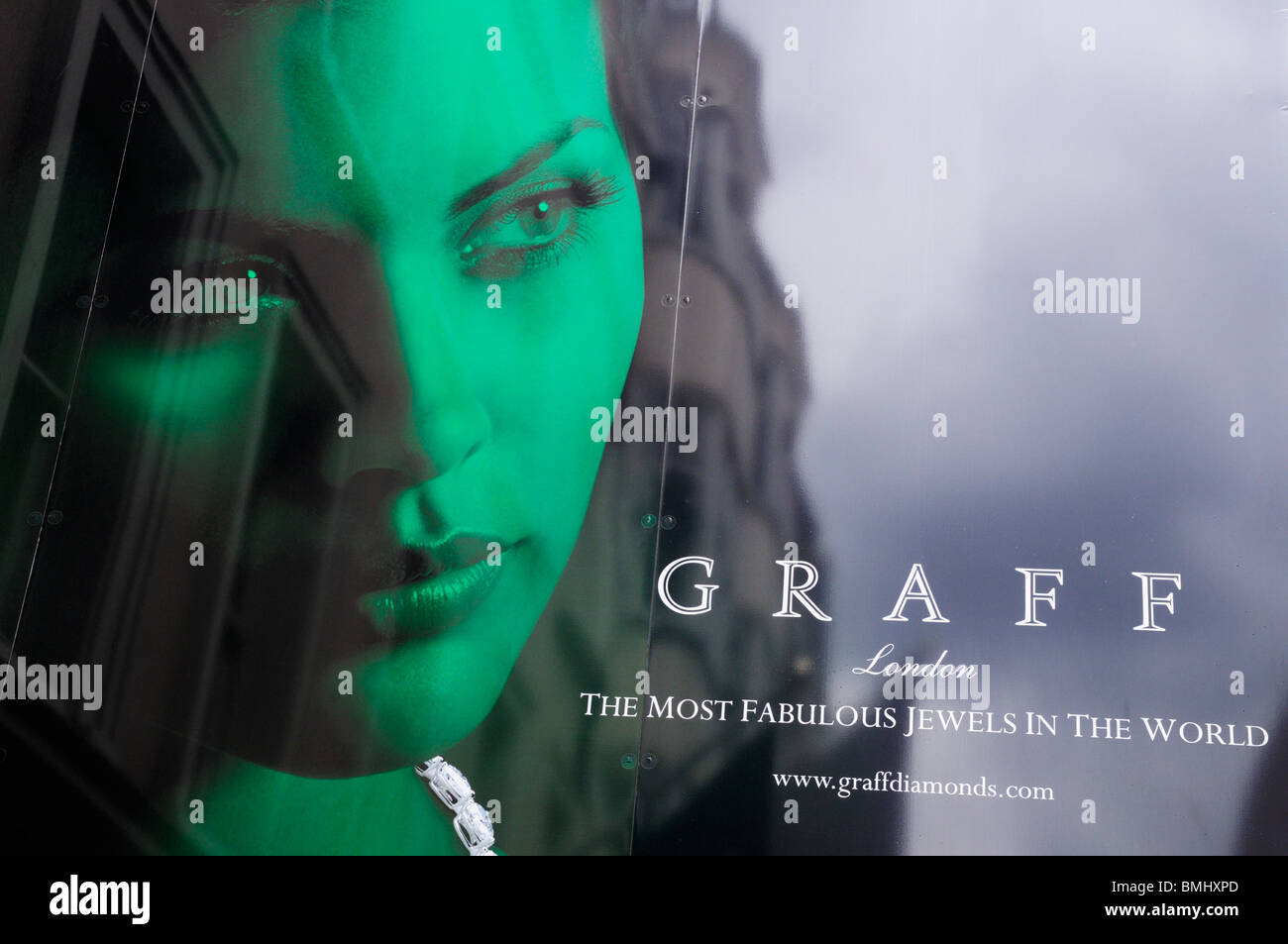 Graff diamonds jewels Billboard advertisement, New Bond Street, London ...
