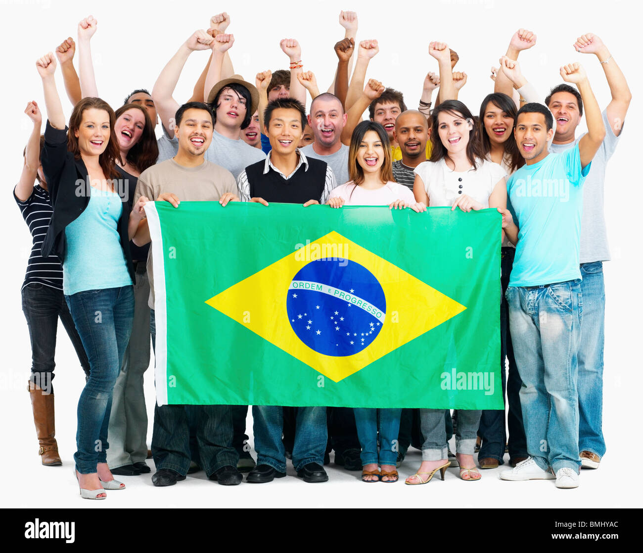 group of people holding flag Stock Photo - Alamy