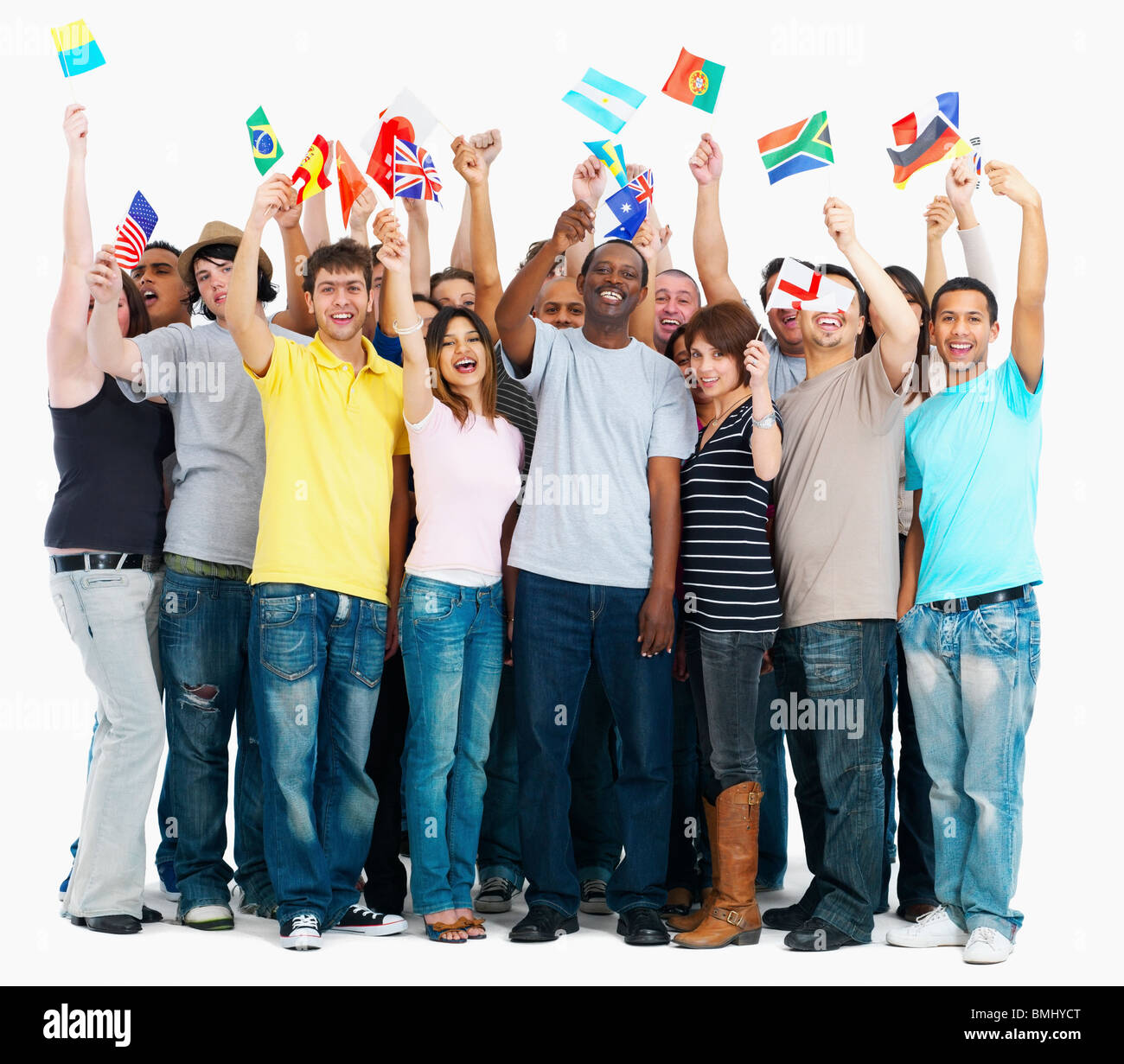 group of people holding flags Stock Photo - Alamy