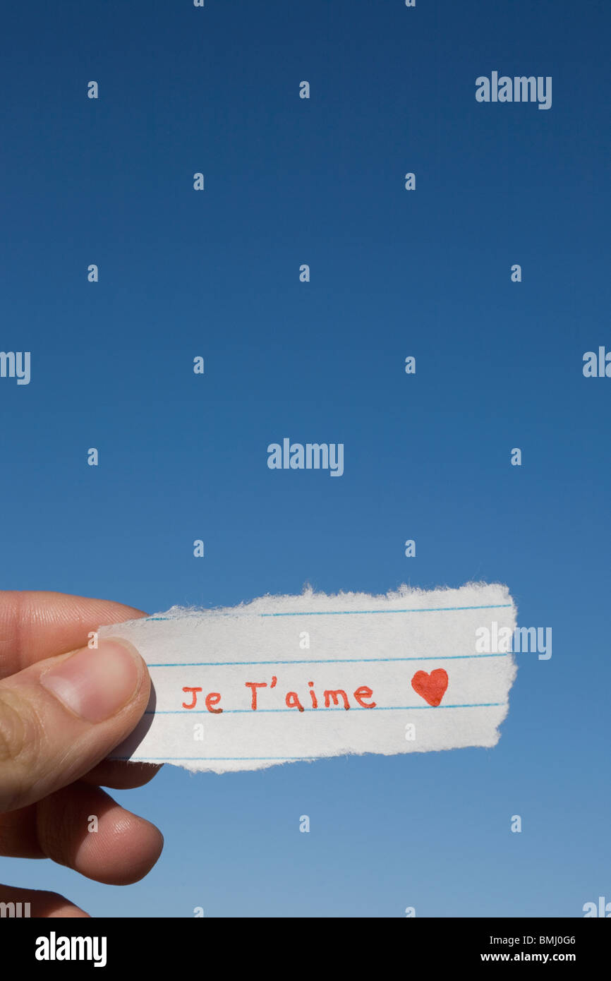 Hand holding love note written hi-res stock photography and images - Alamy