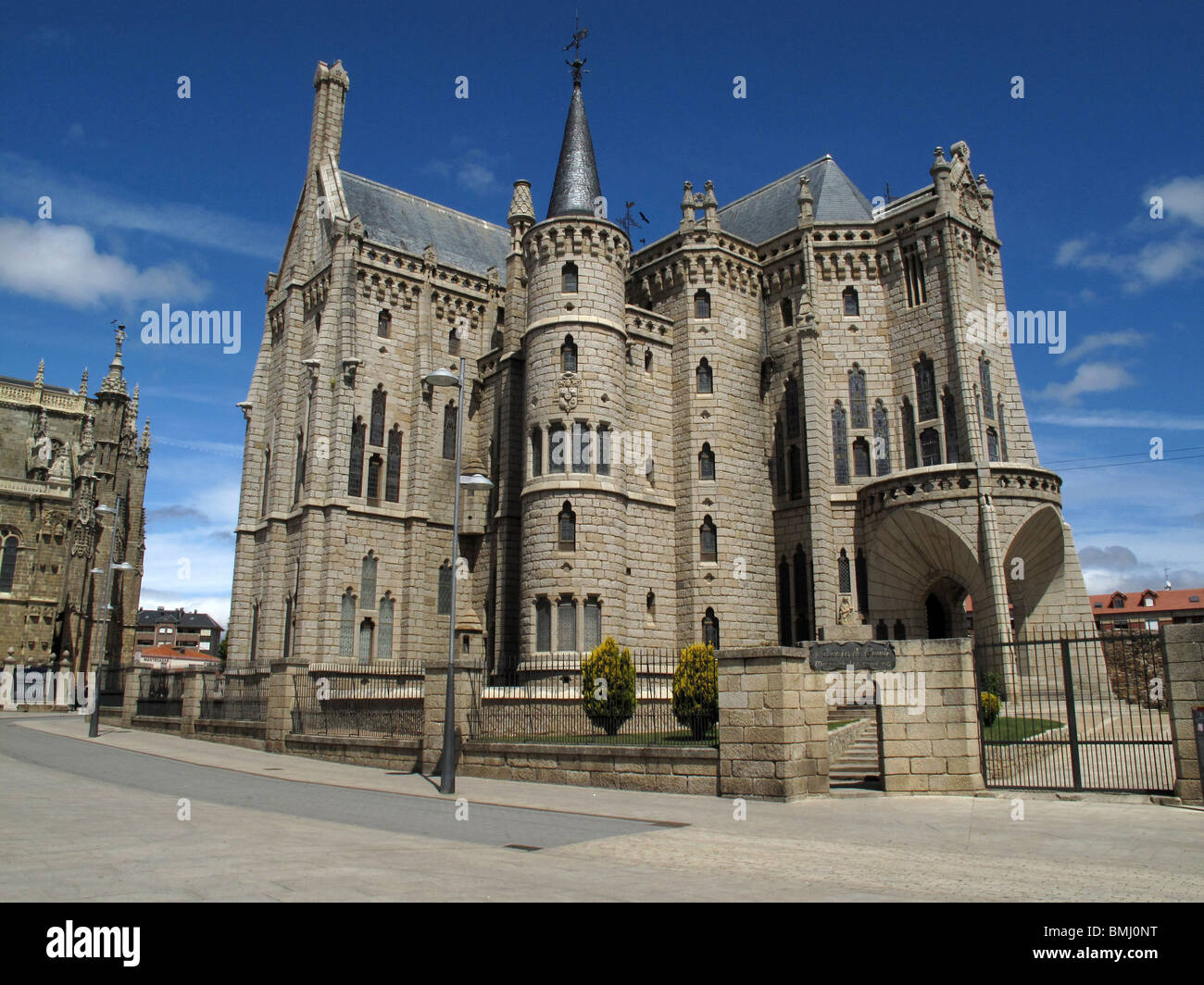 Episcopal Palace by architect Antoni Gaudi in Astorga. Leon province ...