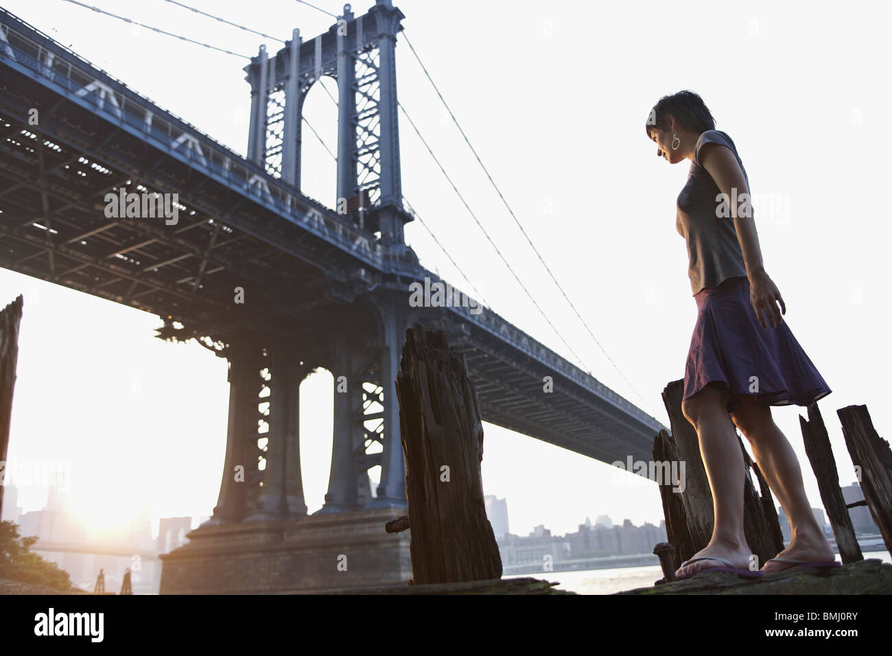 Bridges silhouette person hi-res stock photography and images - Alamy