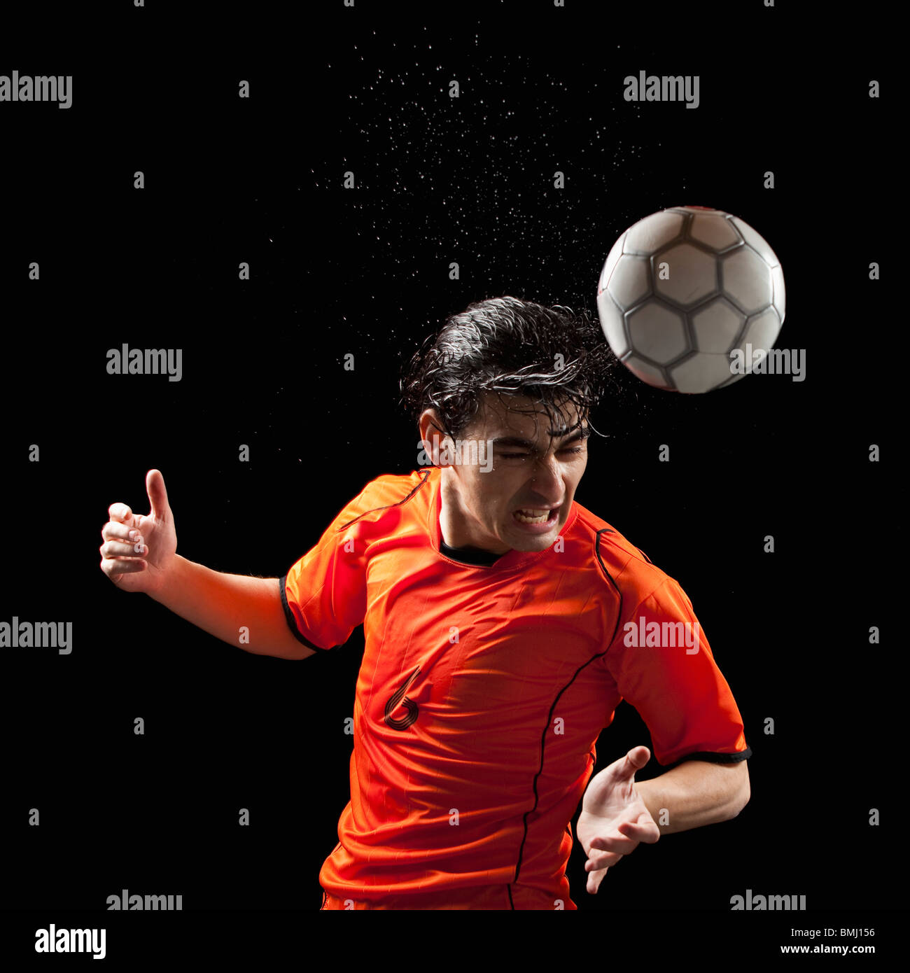 Professional football player header ball hi-res stock photography and ...