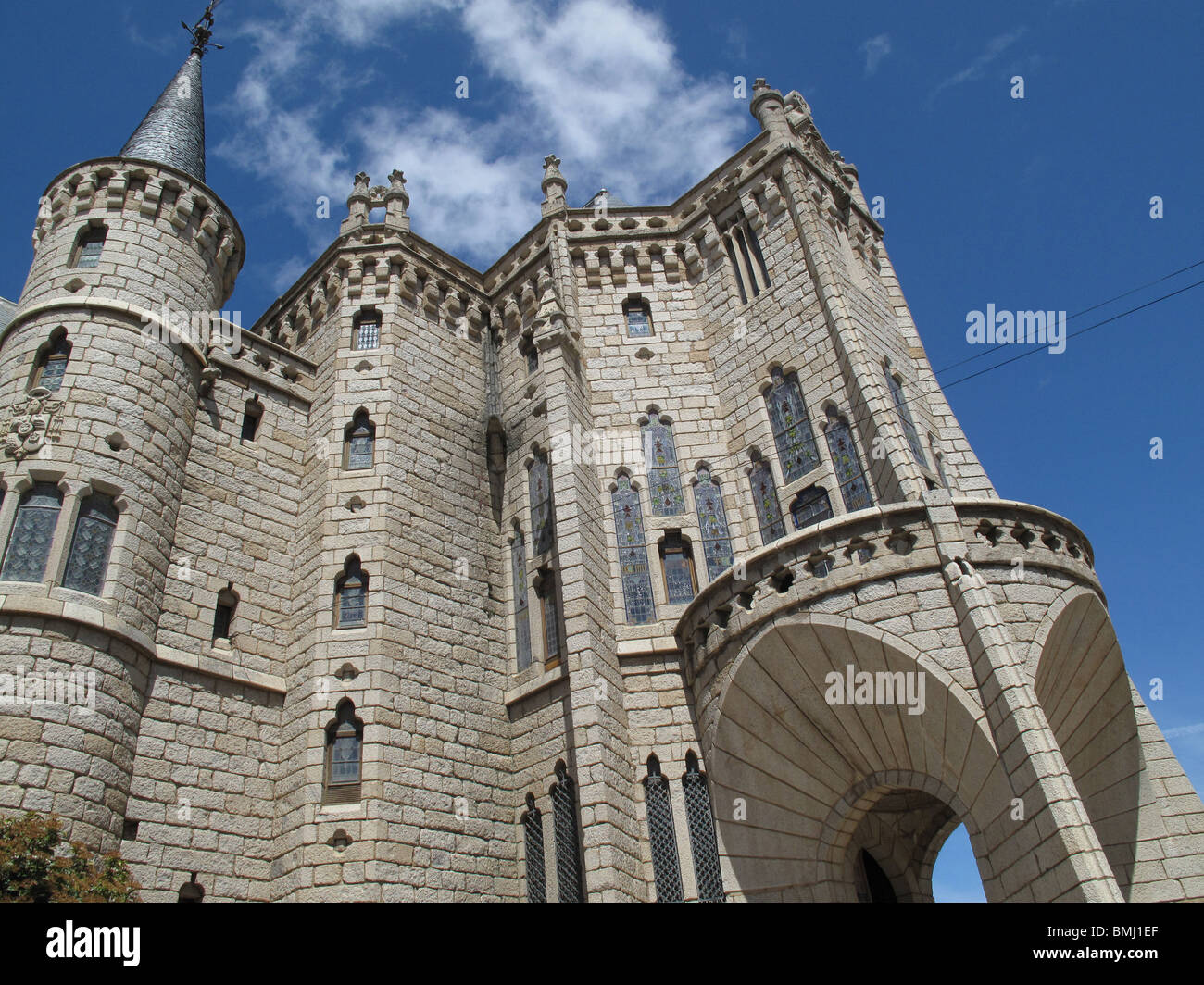 Episcopal Palace by architect Antoni Gaudi in Astorga. Leon province ...