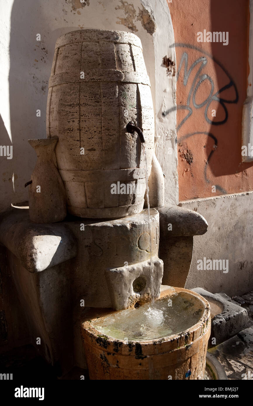 The Botticella fountain in "Via de la Cisterna", Rome Trastevere Stock ...