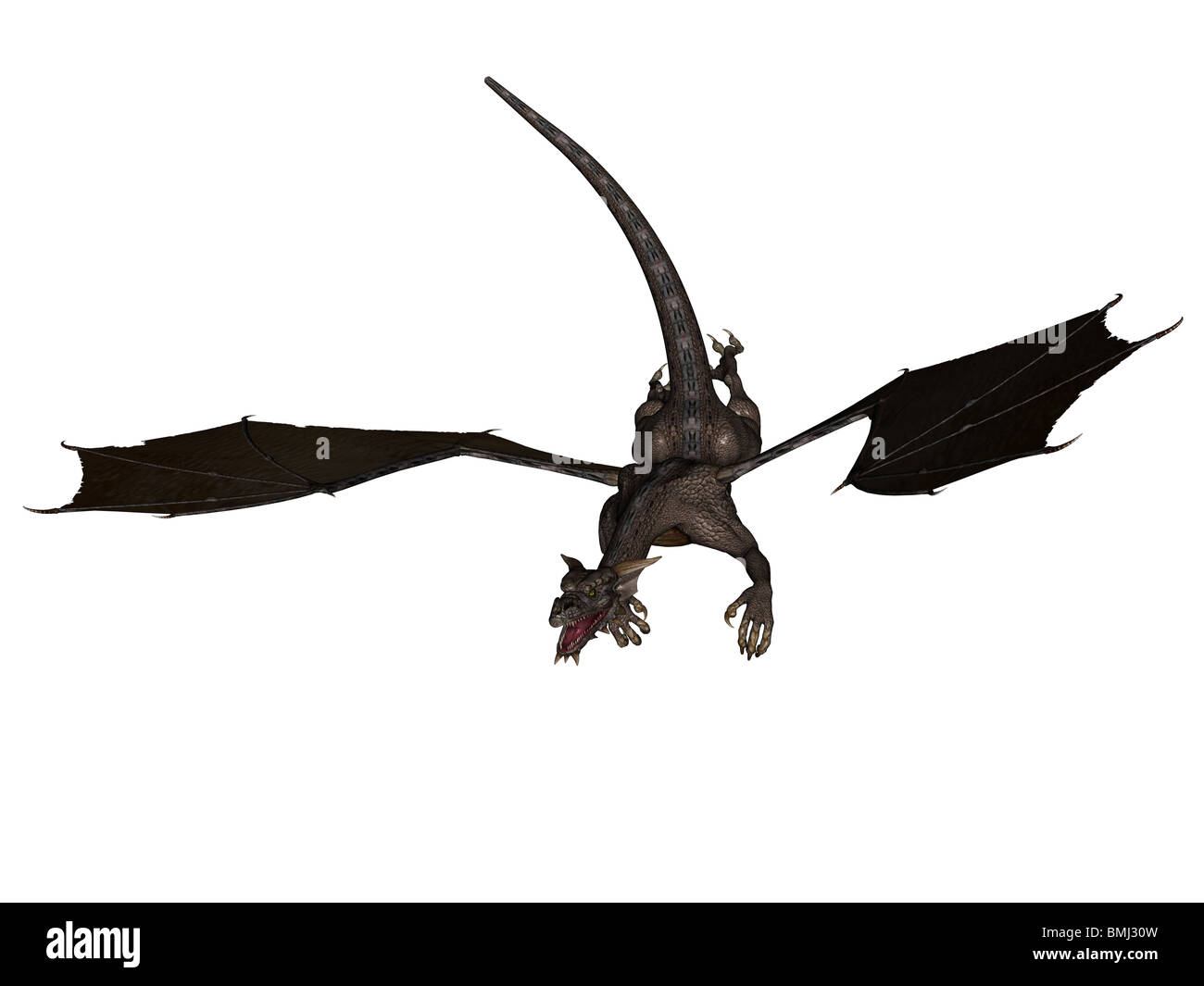 3D rendered flying dragon isolated on white background Stock Photo - Alamy