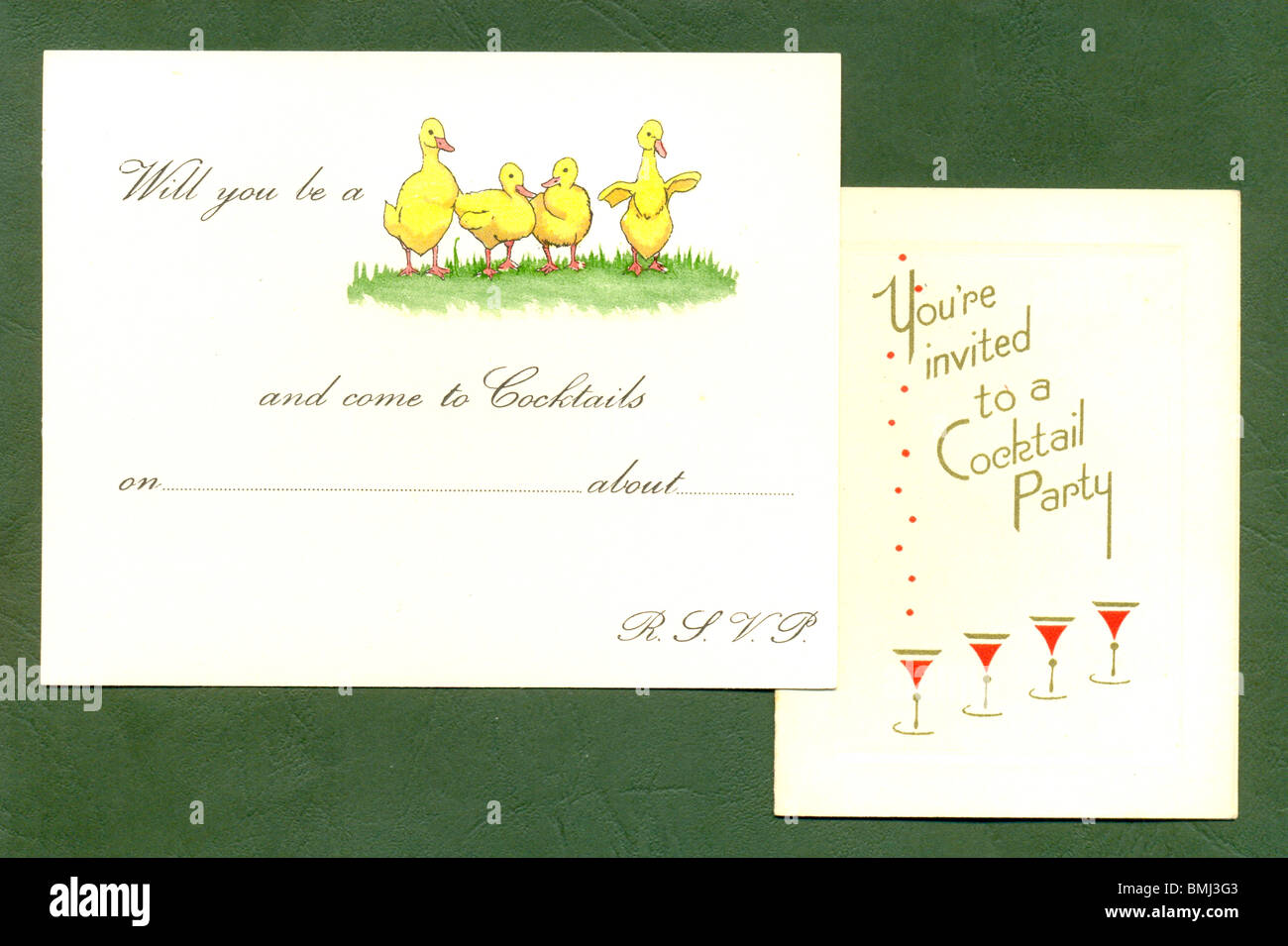 Cocktail party invitations circa 1925 Stock Photo - Alamy