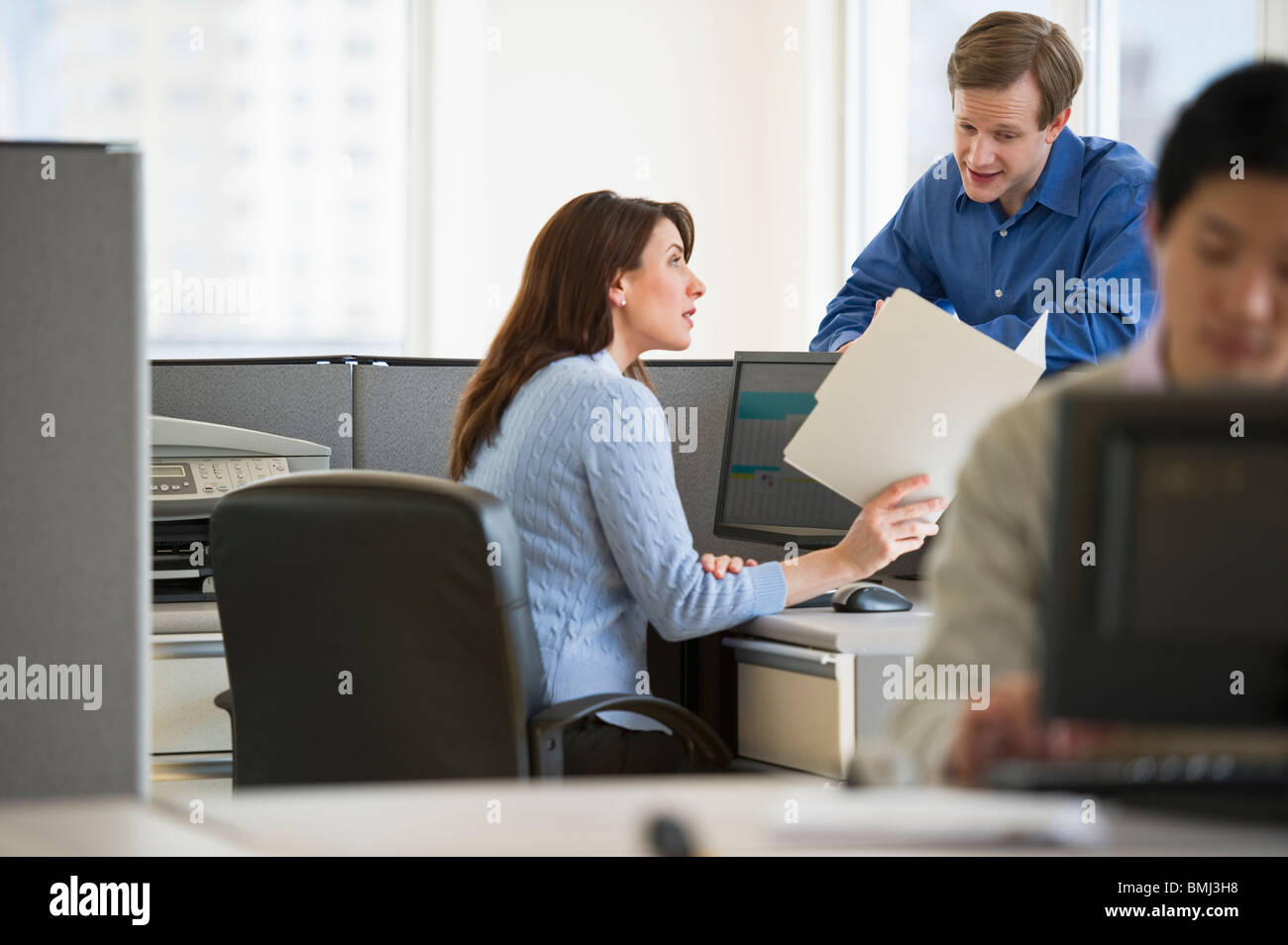 Office workers in cubicles Stock Photo - Alamy