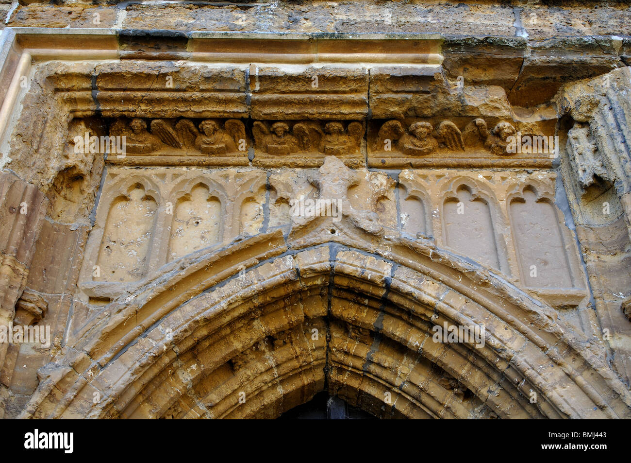 West doorway of St. Lawrence`s Church, Towcester, Northamptonshire ...