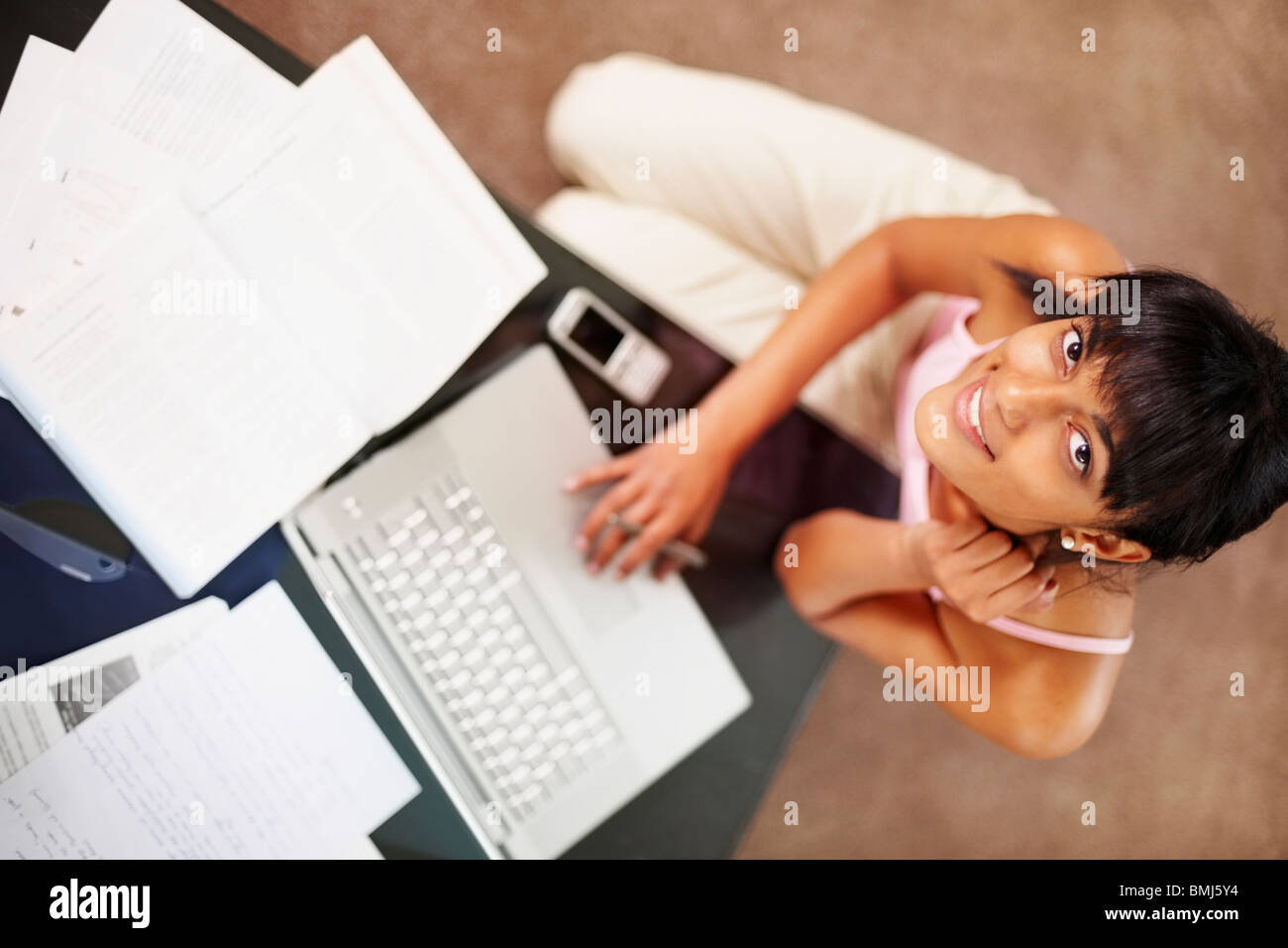 Student doing homework Stock Photo - Alamy