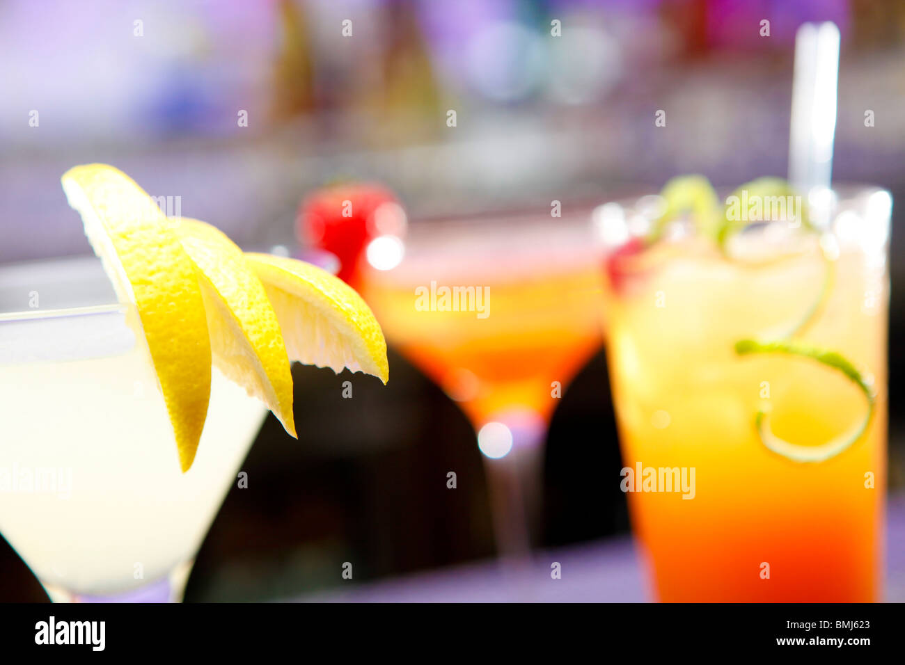 Cocktails on a bar Stock Photo - Alamy