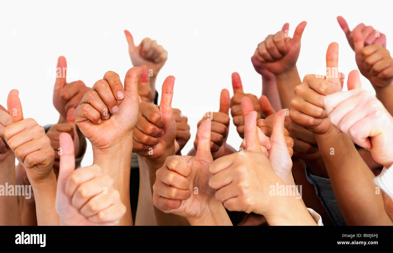 Hands giving thumbs up Stock Photo - Alamy