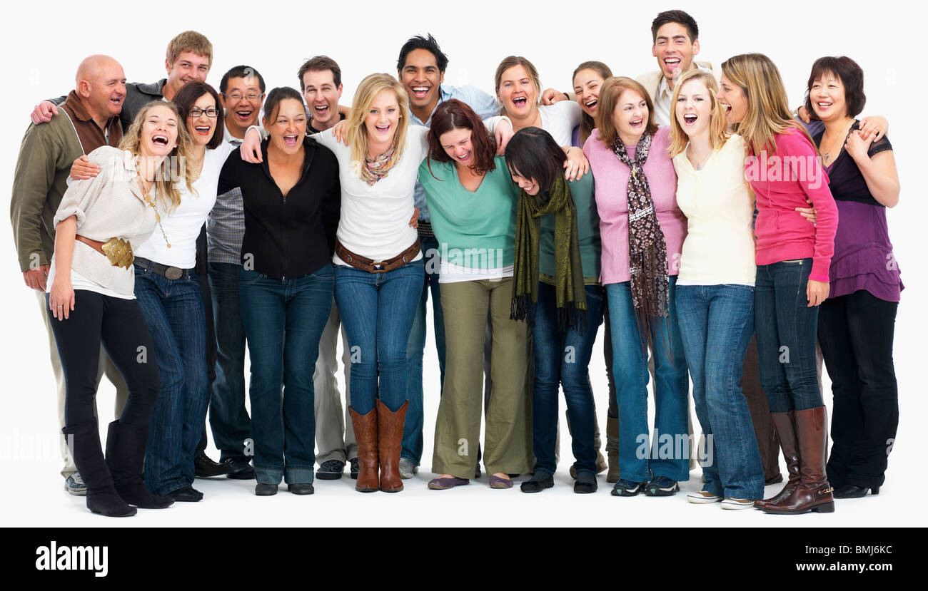 Group of laughing people Stock Photo - Alamy
