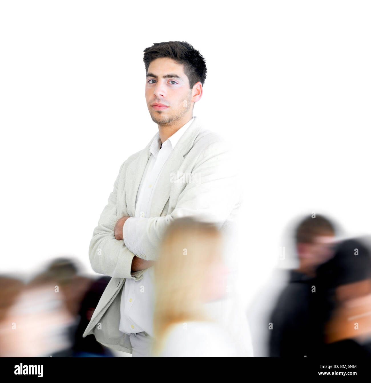 One person standing crowd blur hi-res stock photography and images - Alamy