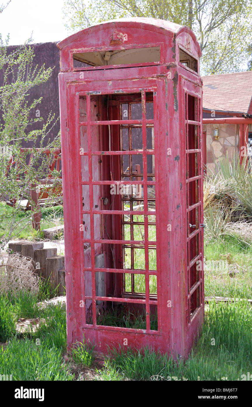Old red telephone box Stock Photo - Alamy
