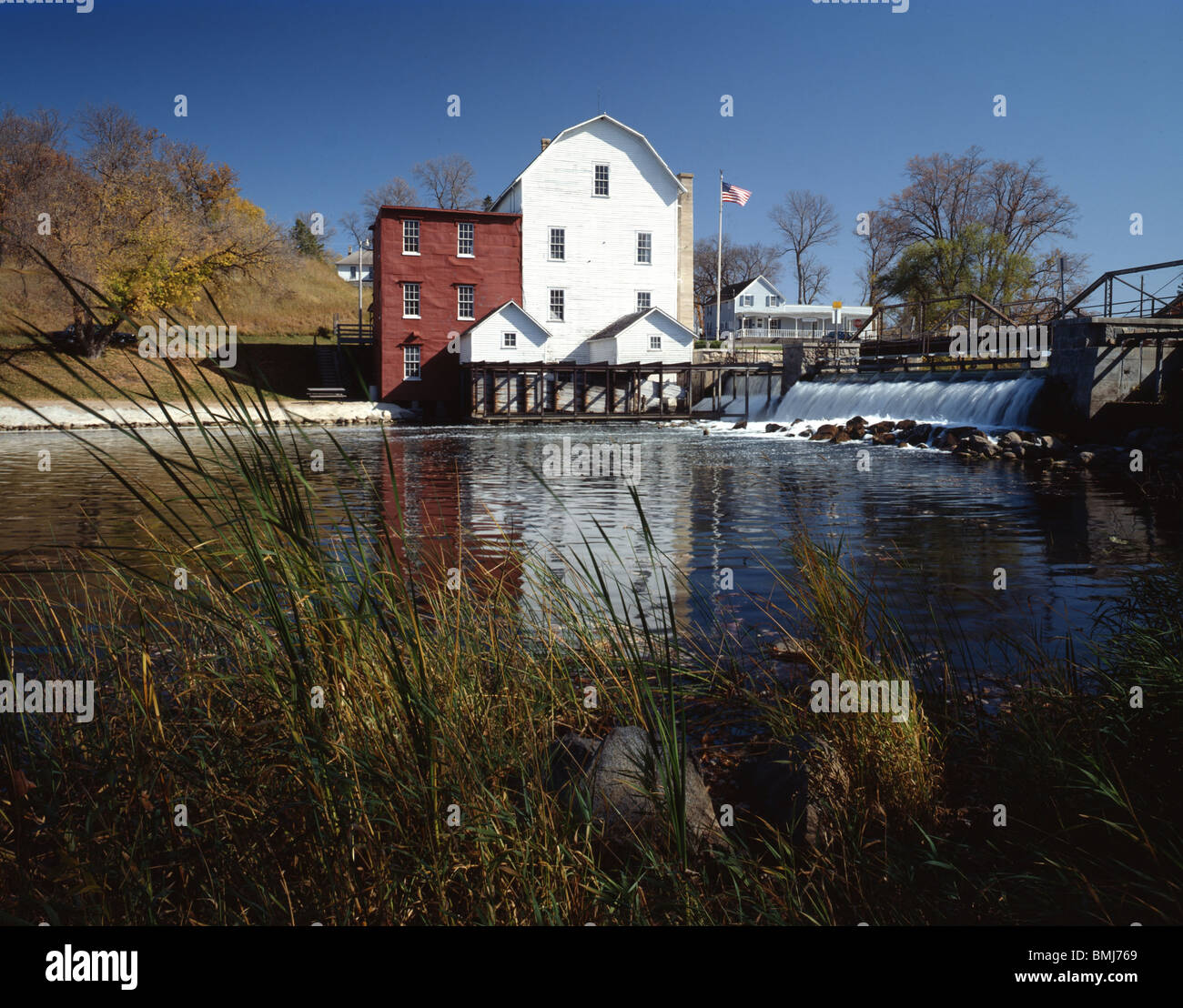 Old Mill by River Stock Photo - Alamy