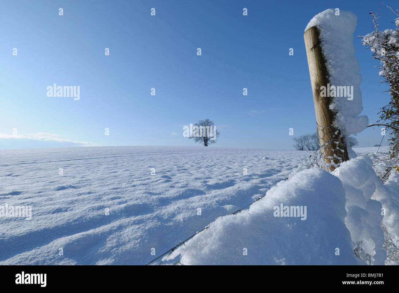 Suffolk winter snow scene Stock Photo - Alamy