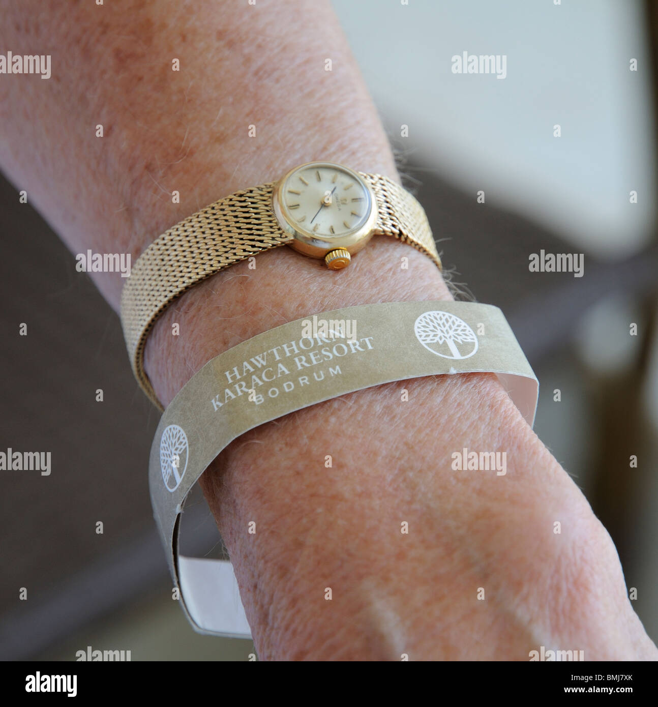 Hotel guest guests ID identity tag Stock Photo - Alamy