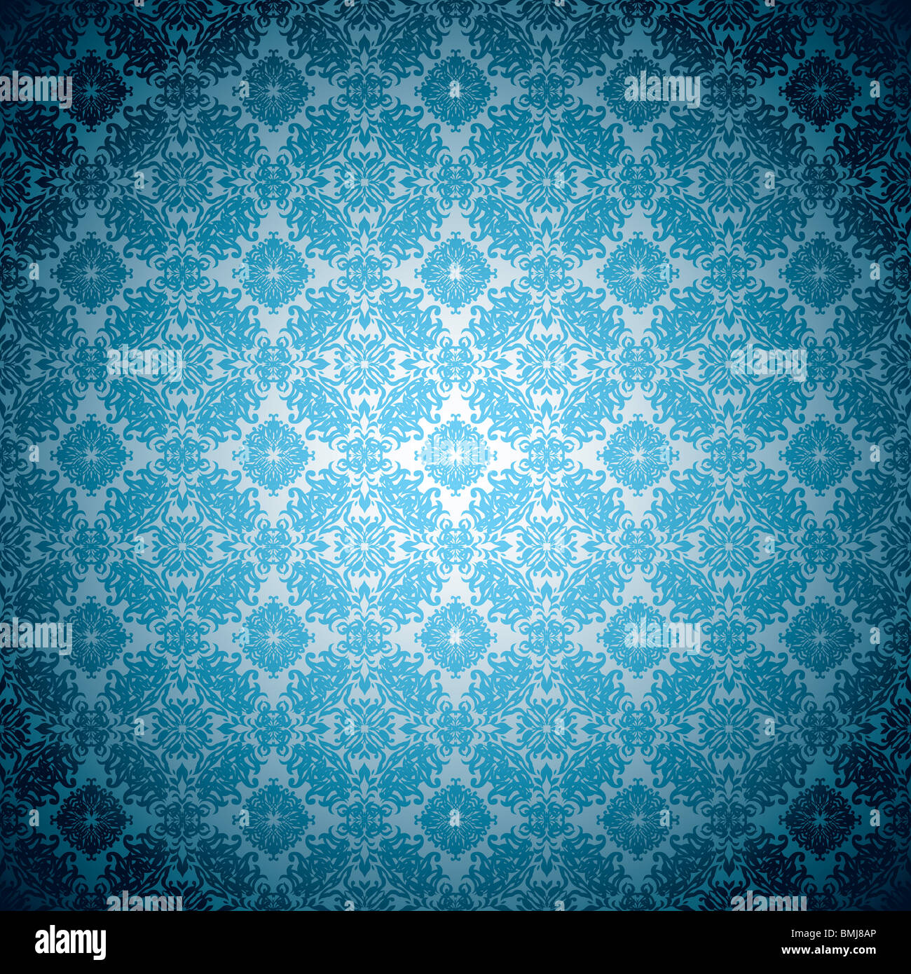 Blue abstract floral seamless background wallpaper pattern Stock Photo ...