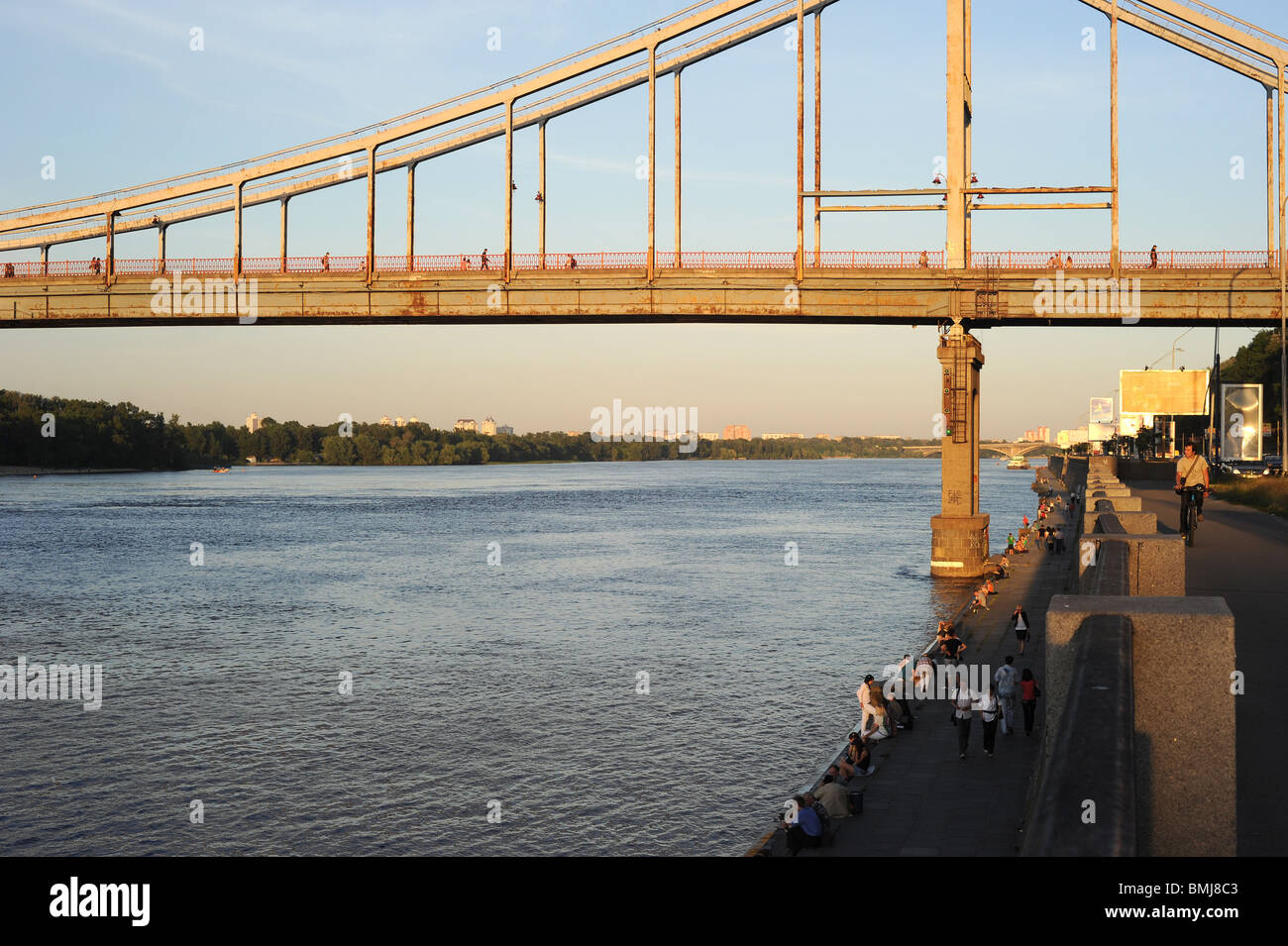 Pedestrian bridge across dnieper river hi-res stock photography and ...