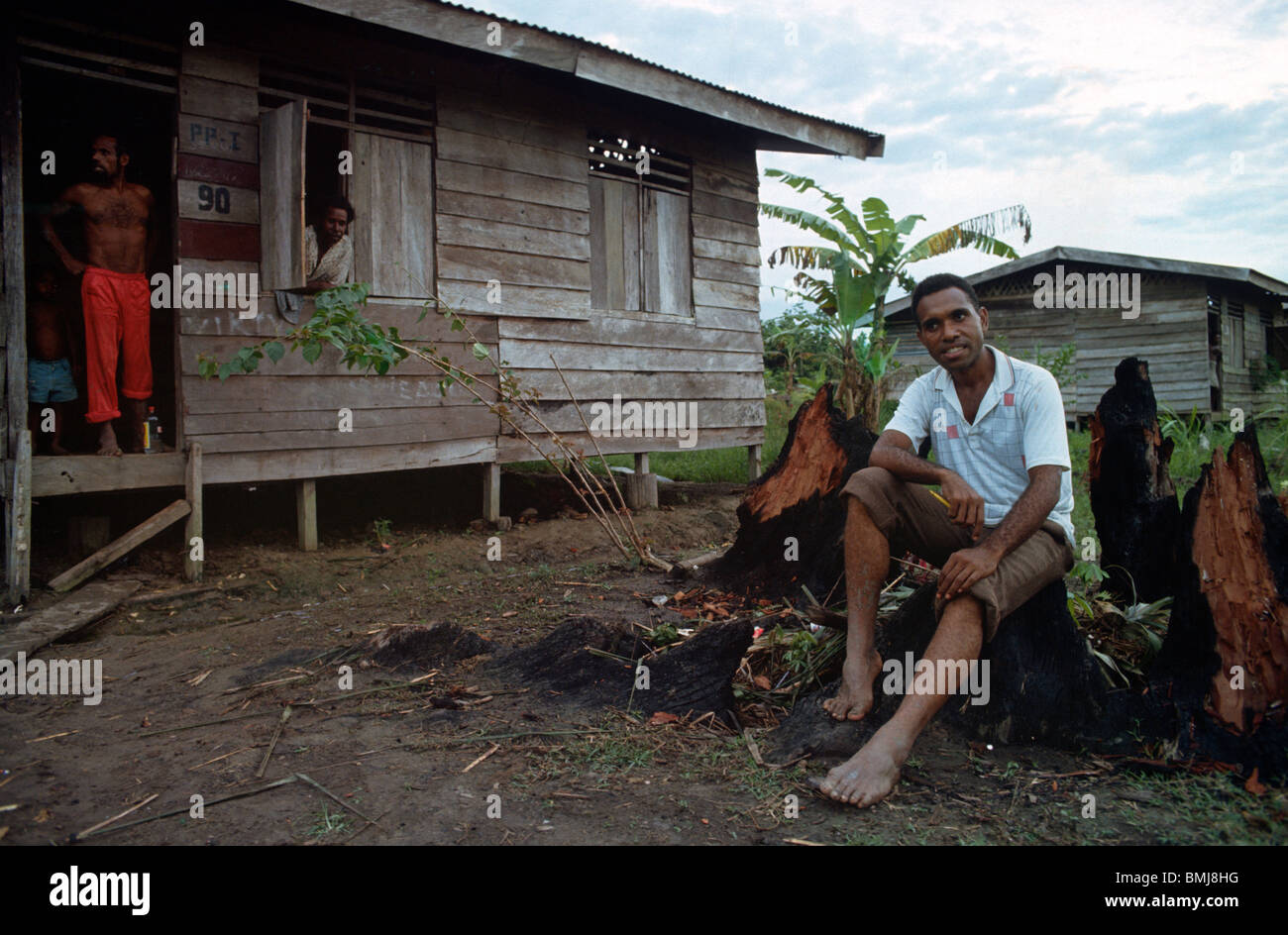 Resettlement camp, West Papua. Indonesia Stock Photo - Alamy