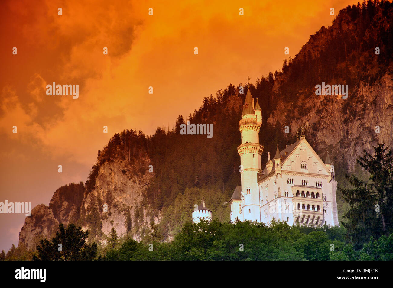 Neuschwanstein castle sunset hi-res stock photography and images - Alamy