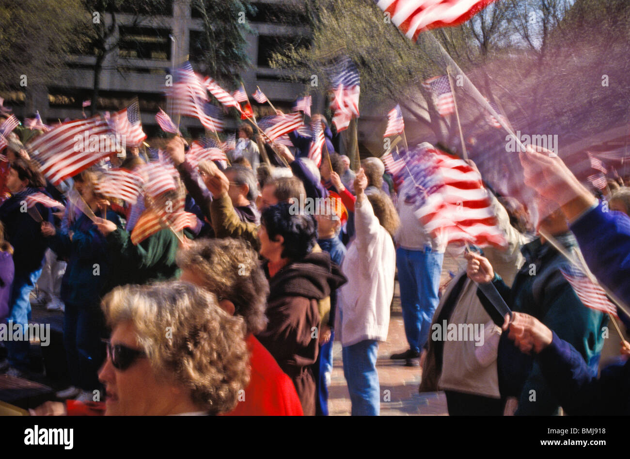 Small town patriotic parade celebrations Americana American flag pride ...