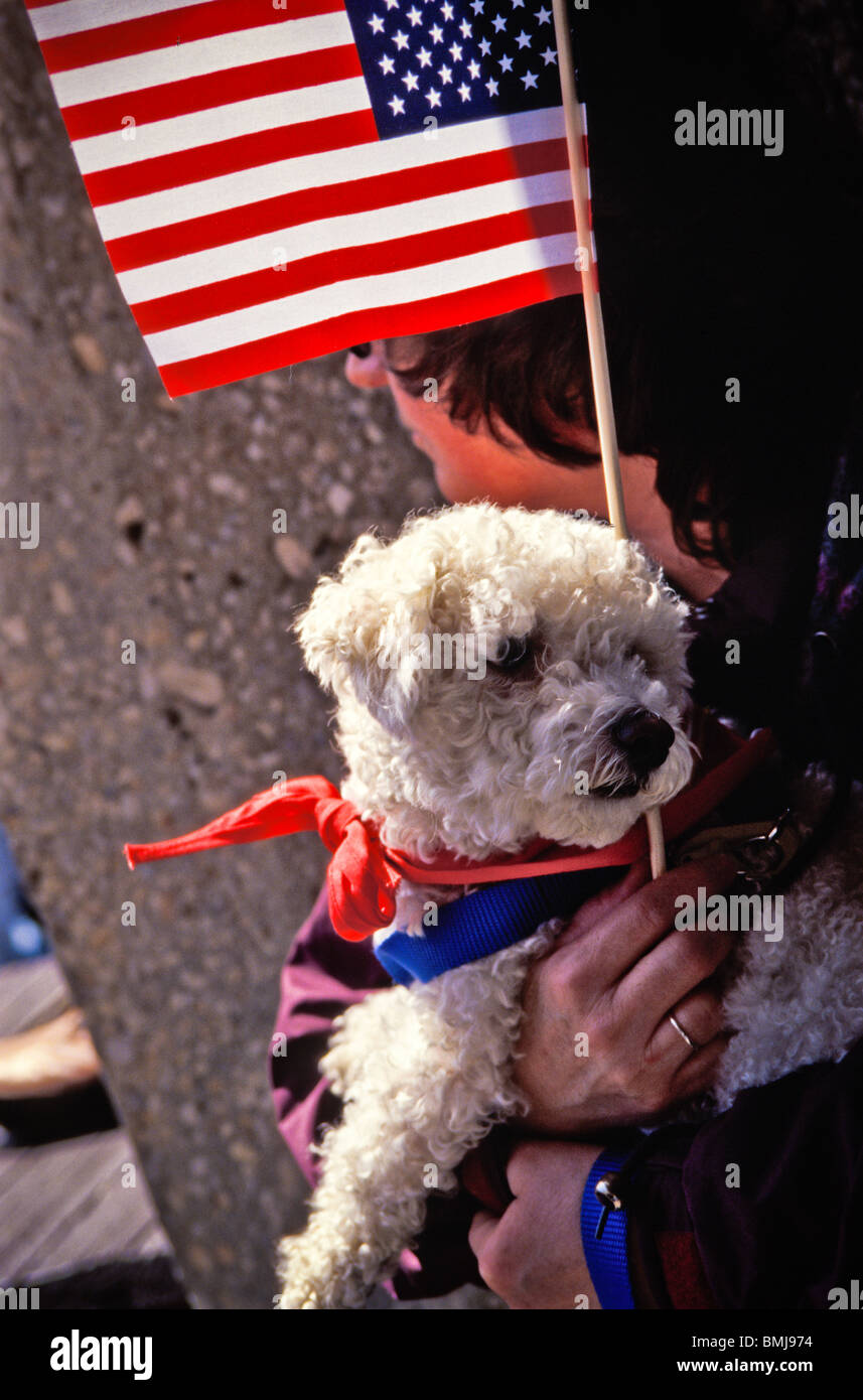 Small town patriotic parade celebrations Americana American flag pride ...