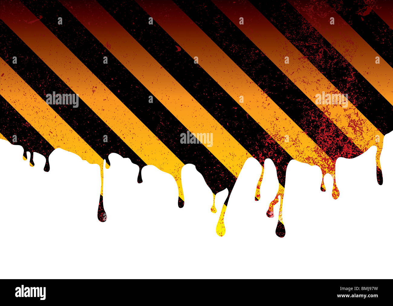 oil spill or slick background with warning stripes and ink splats Stock ...