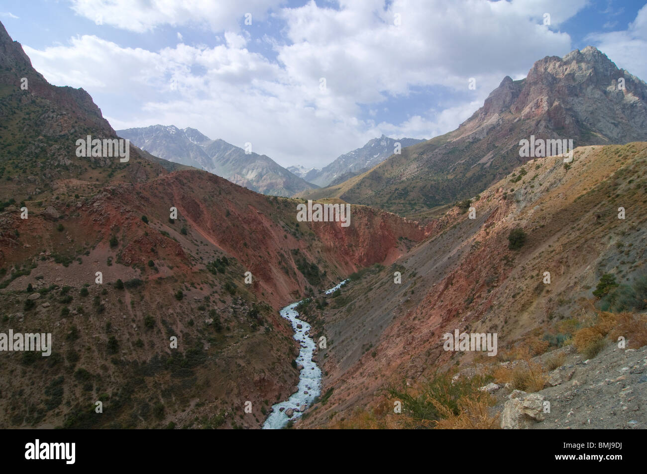 Fan Mountains with river, Iskanderkul,Tajikistan Stock Photo - Alamy