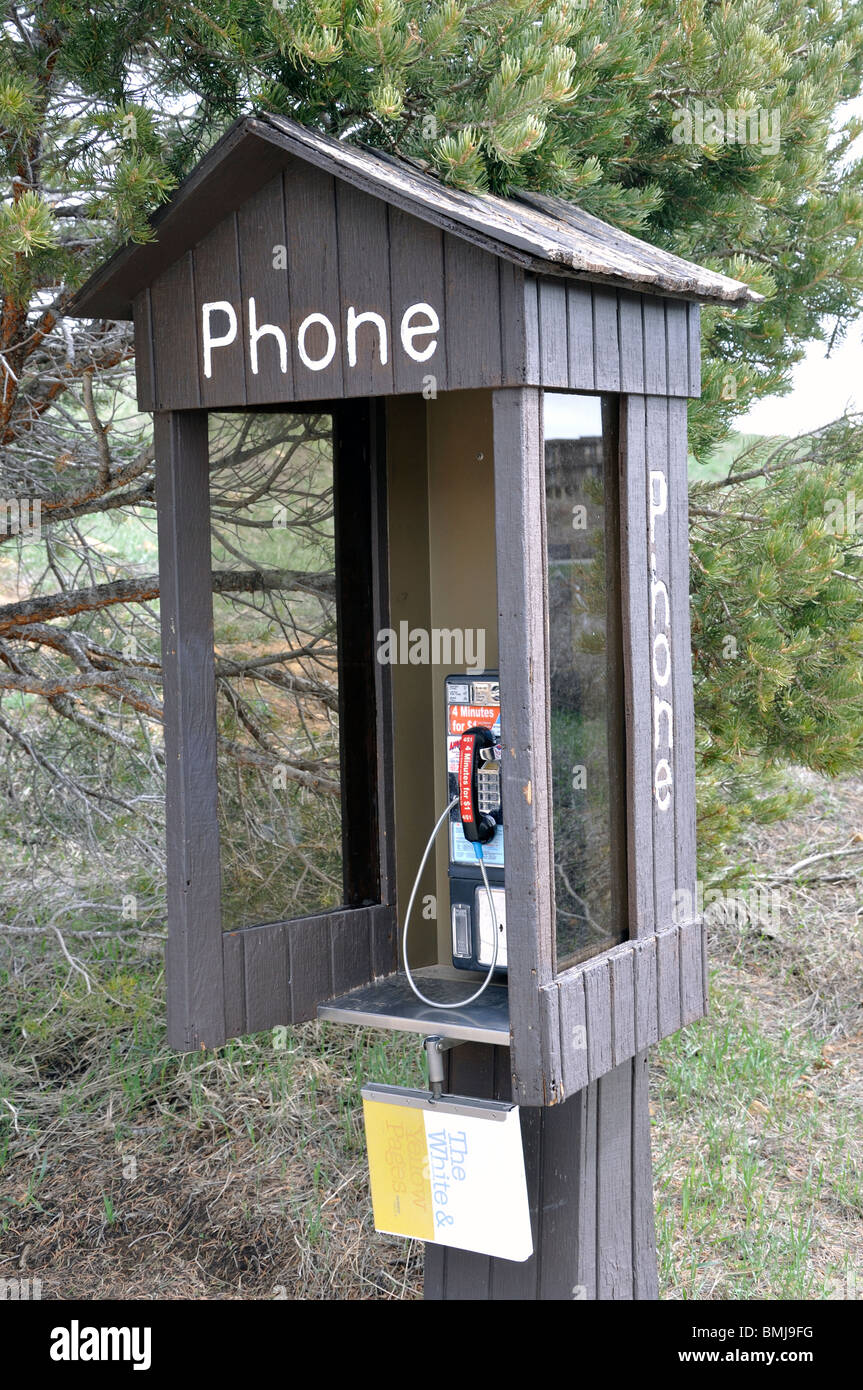 Phone booth in Mesa Verde National Park, New Mexico, USA Stock Photo ...