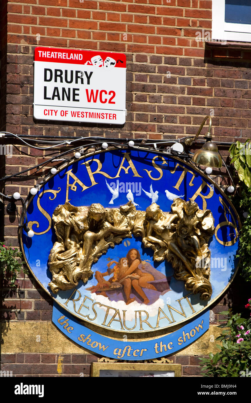 Drury Lane sign in Theatreland, London Stock Photo - Alamy