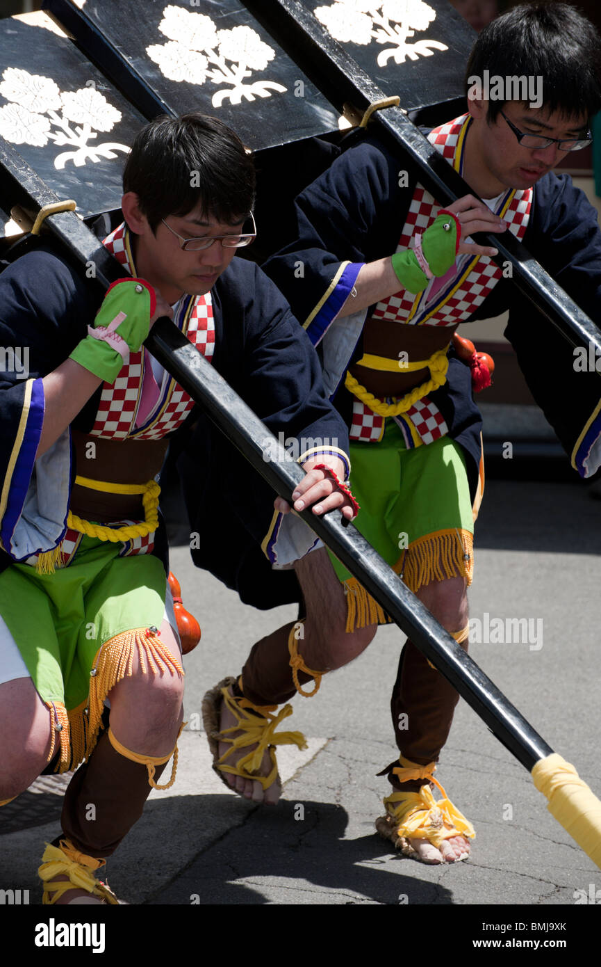 Two Japanese men preform a traditional "okiba" dance inspired by a ...