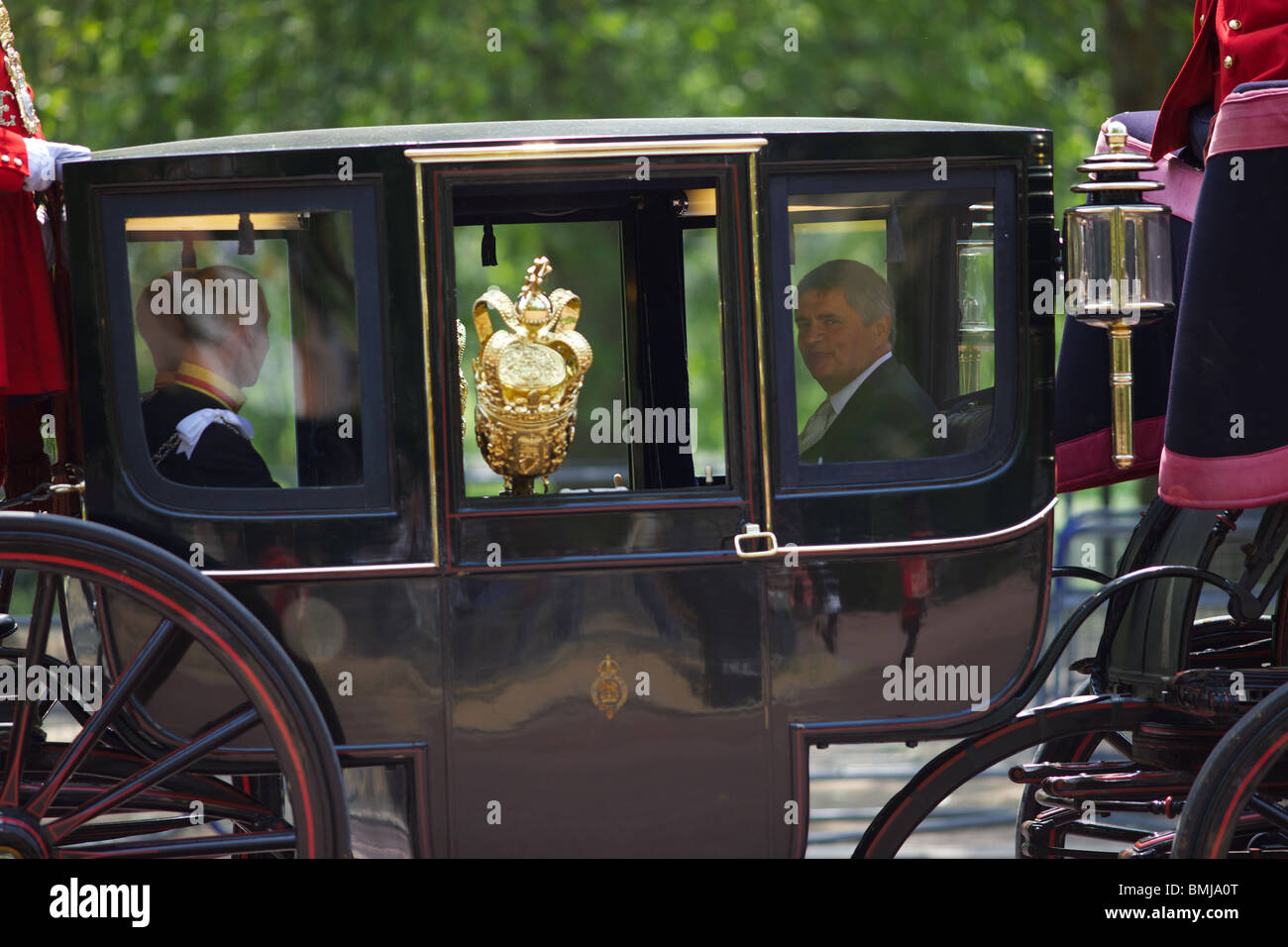 Carriage carrying the mace to the State opening of Parliament ceremony ...
