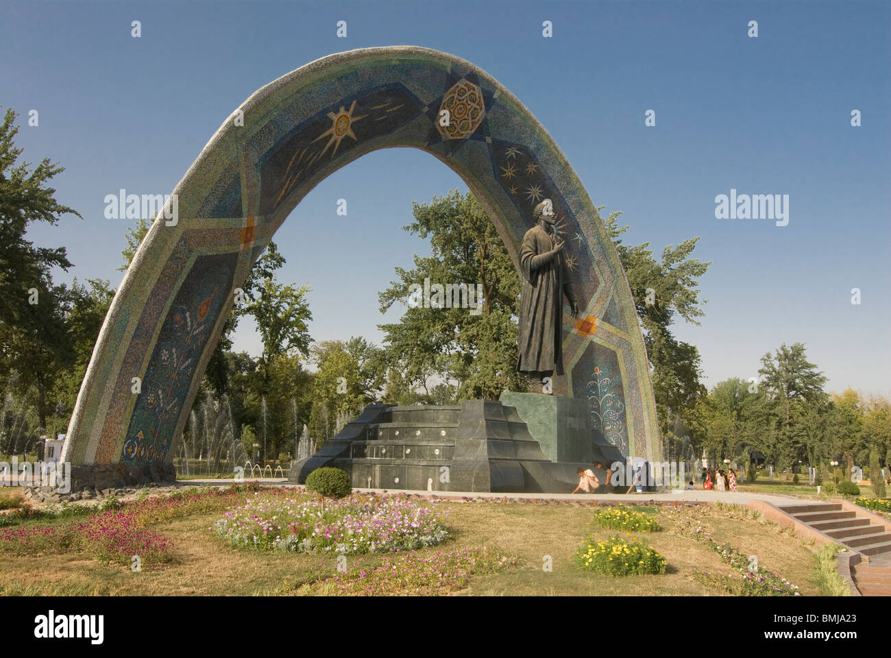 Statue of an important man as memorial, Dushanbe,Tajikistan Stock Photo ...