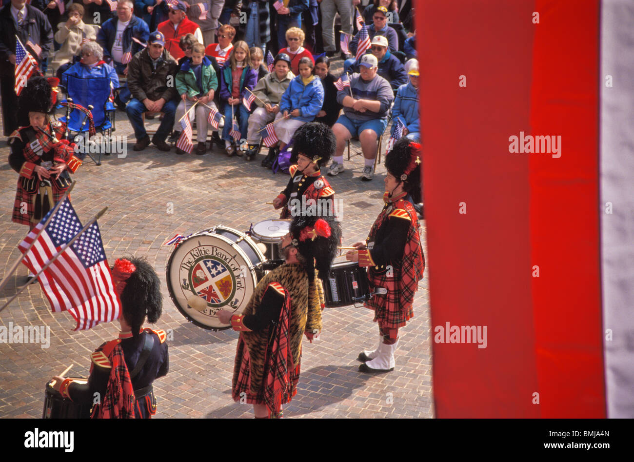 Small town patriotic parade celebrations Americana American flag pride ...