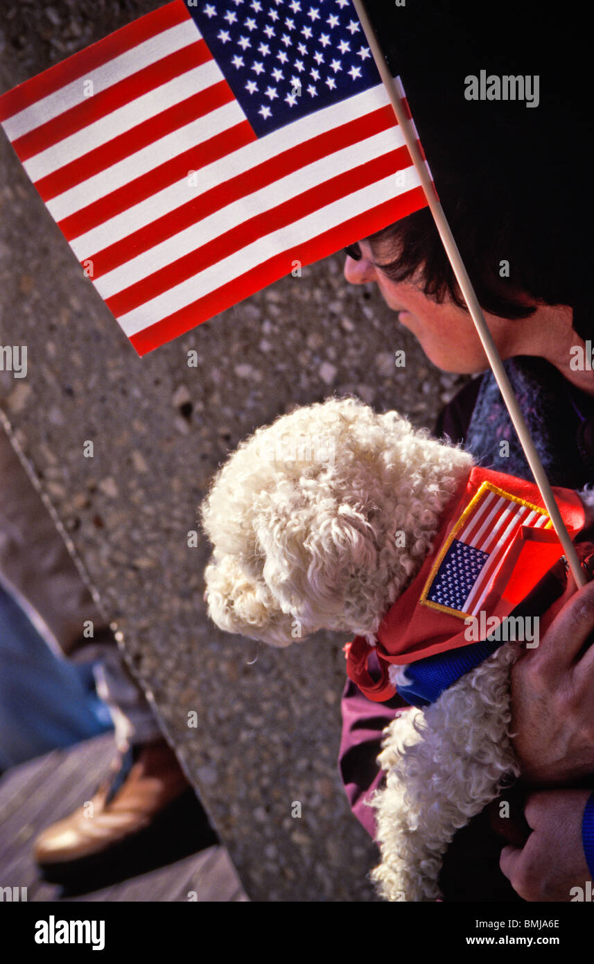 Small town patriotic parade celebrations Americana American flag pride ...