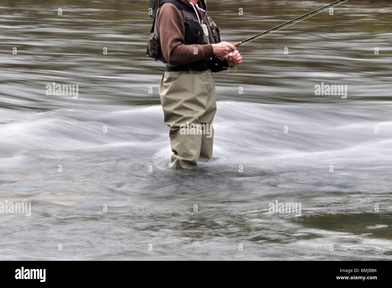 Man fly-fishing in river Ribnik Bosnia and Herzegovina Stock Photo - Alamy