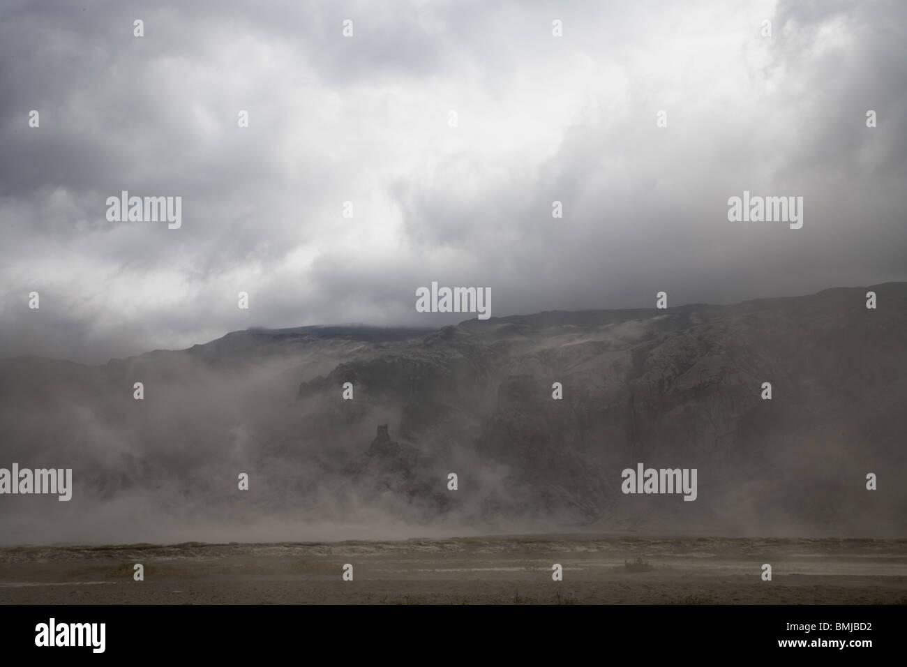 Thorsmork-Iceland, June 9, 2010: Volcanic ash from Eyjafjallajokull ...