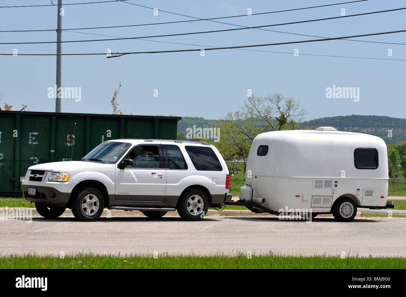 Car with trailer, USA Stock Photo - Alamy