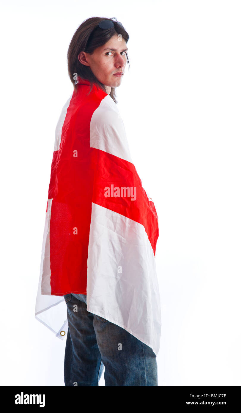 A young man with an England flag Stock Photo - Alamy