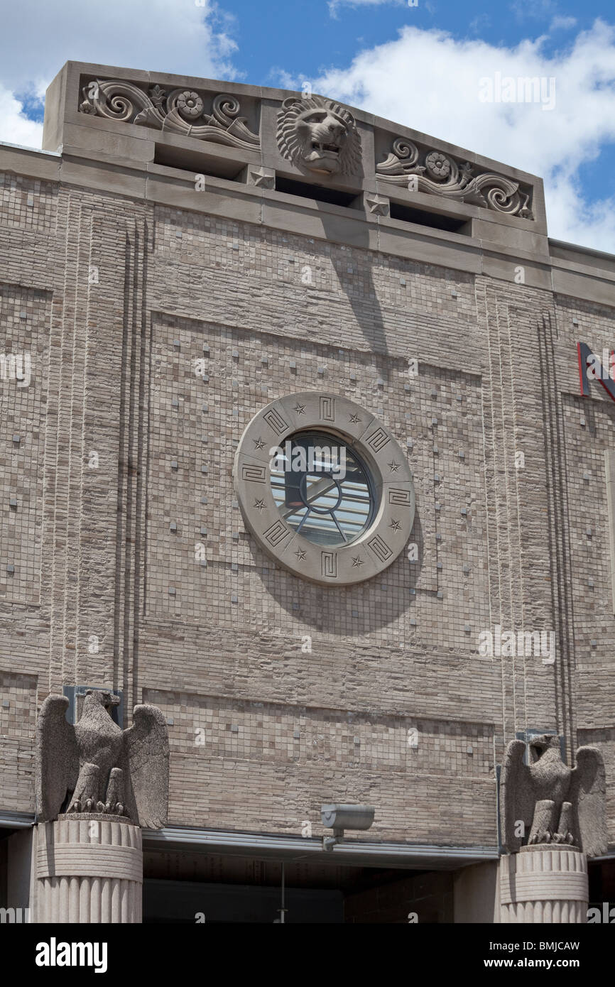 detail of facade of Pennsylvania Station in Newark, New Jersey (also ...