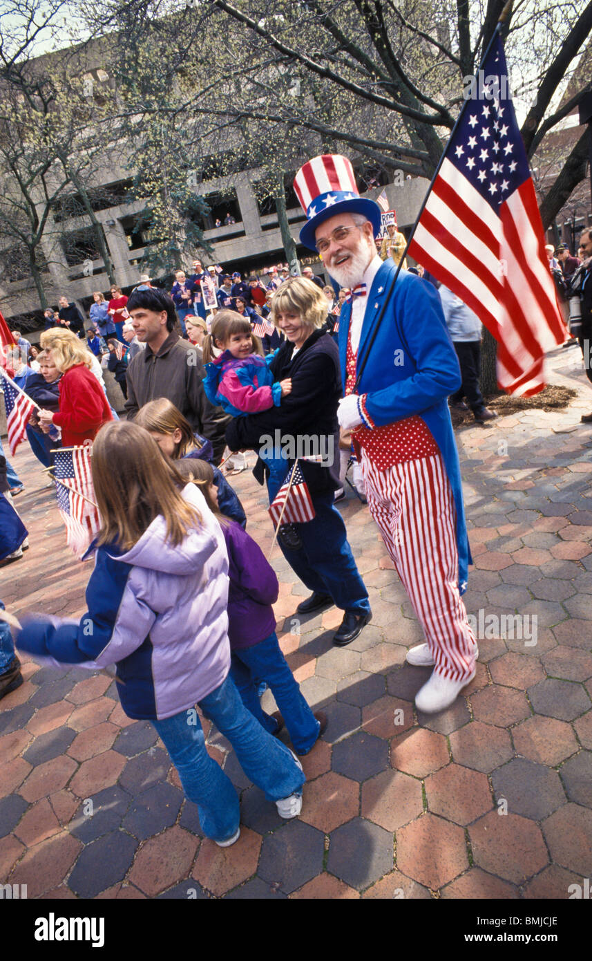 Small town patriotic parade celebrations Americana American flag pride ...