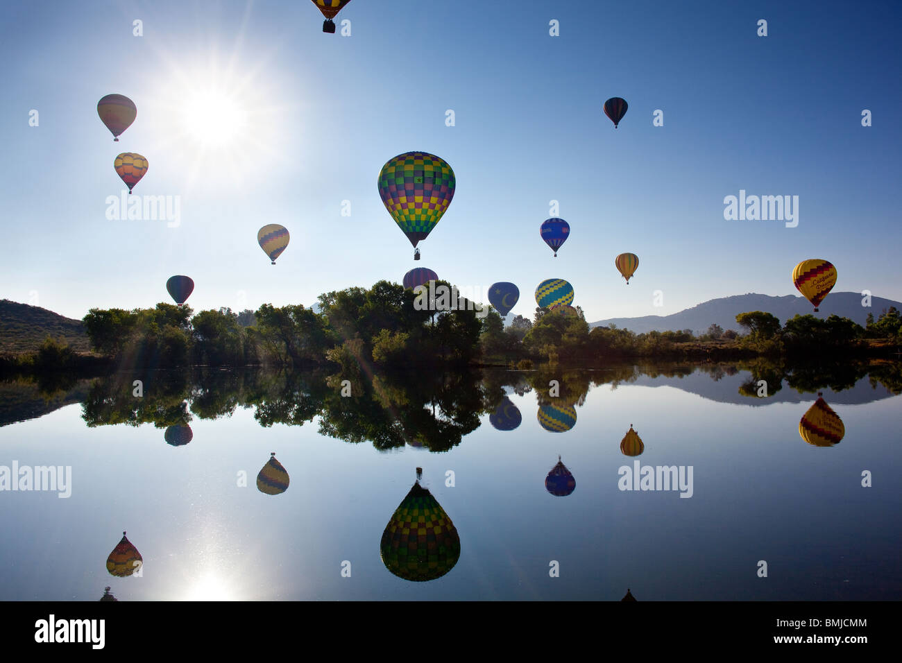 Hot air balloons over water hi-res stock photography and images - Alamy