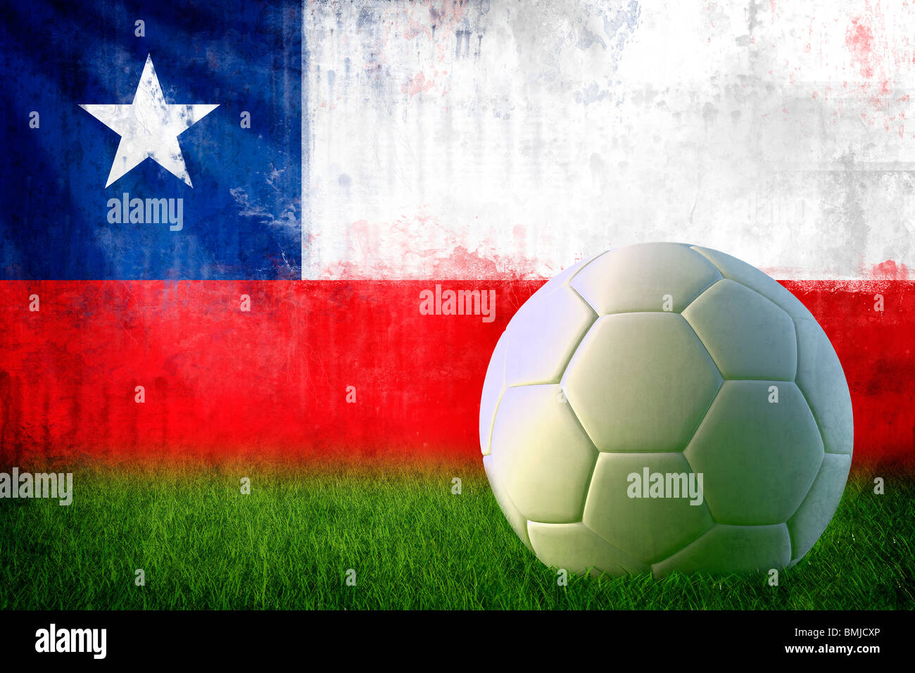 Grunge Chile flag on wall and soccer ball Stock Photo - Alamy