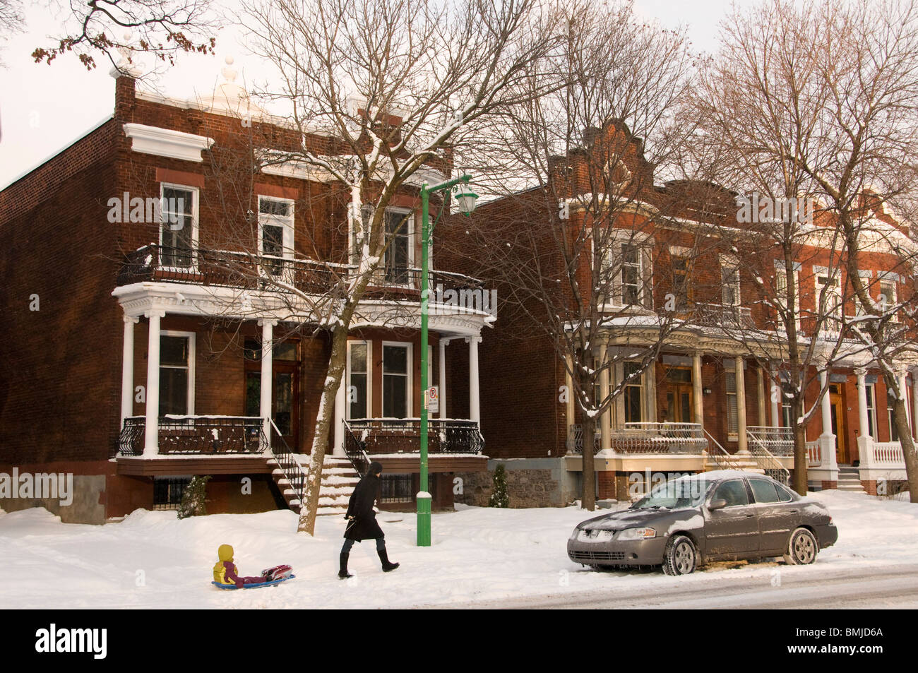 Street scene in winter Outremont area Montreal Stock Photo - Alamy