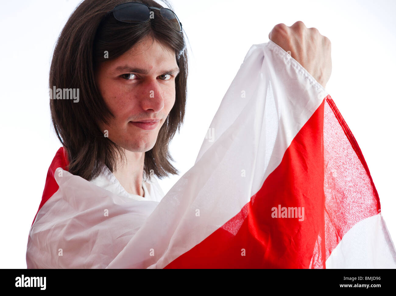 A young man with an England flag Stock Photo - Alamy